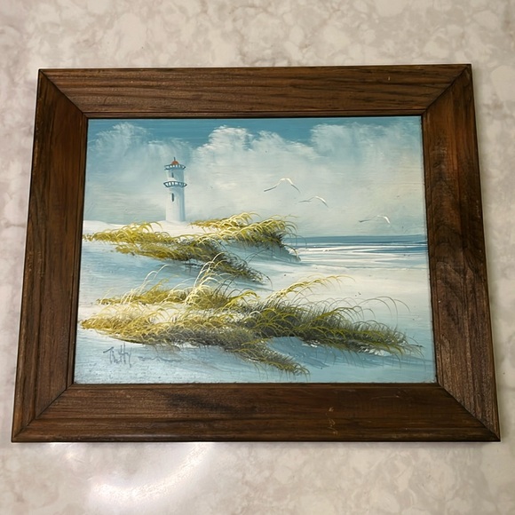 Vintage | Art | Vintage Framed Seascape Oil Painting On Board Signed By Artist | Poshmark